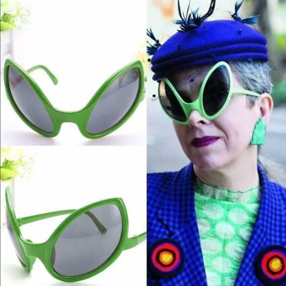 Accessories | Alien Space Ufo Area 51 Sunglasses Costume Green Burning ...